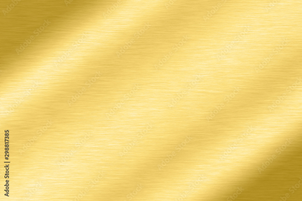 Abstract Shiny smooth foil metal Gold color background Bright vintage ...