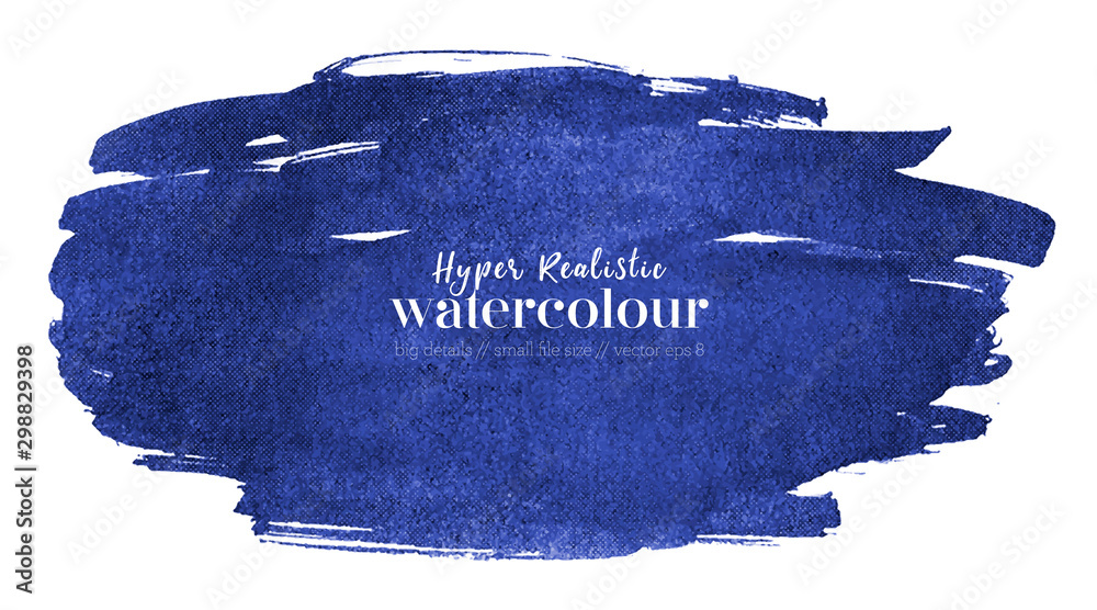 dark blue watercolor brush strokes isolated on white background Stock ...