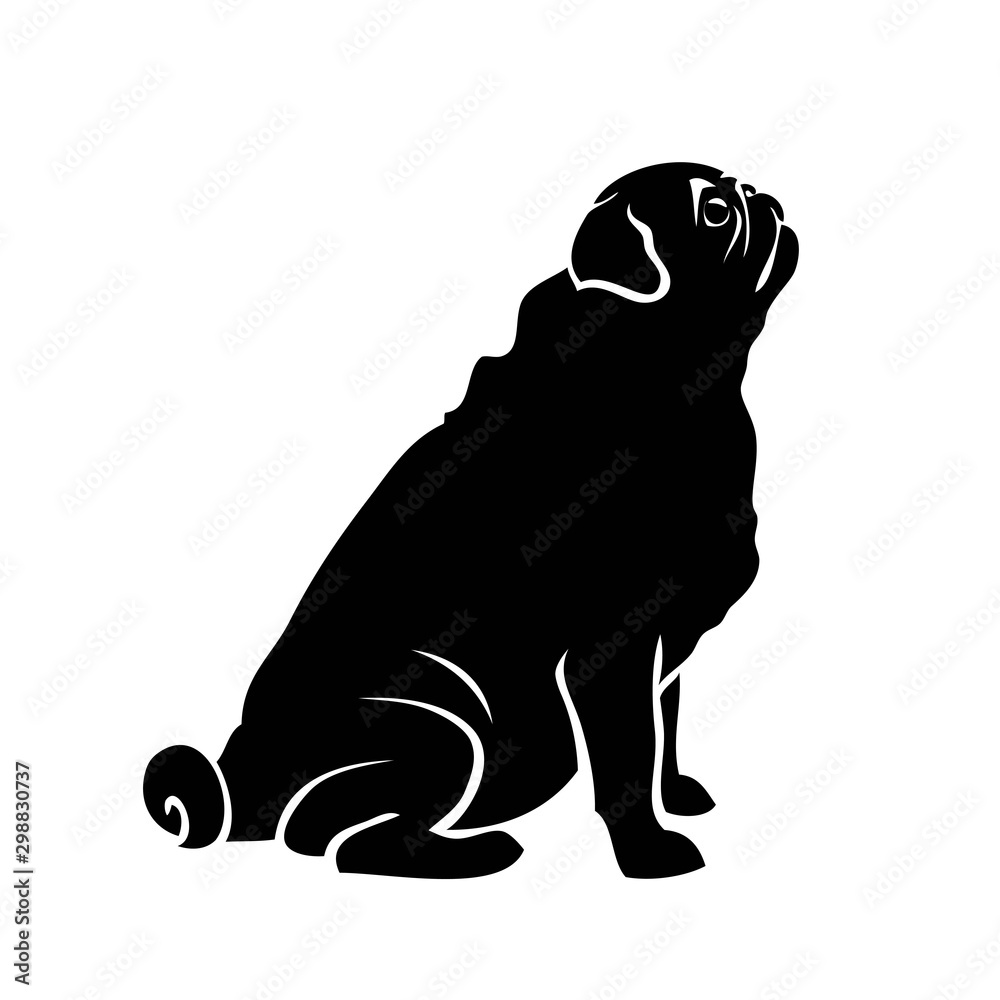 Pug dog - isolated vector illustration Stock Vector | Adobe Stock