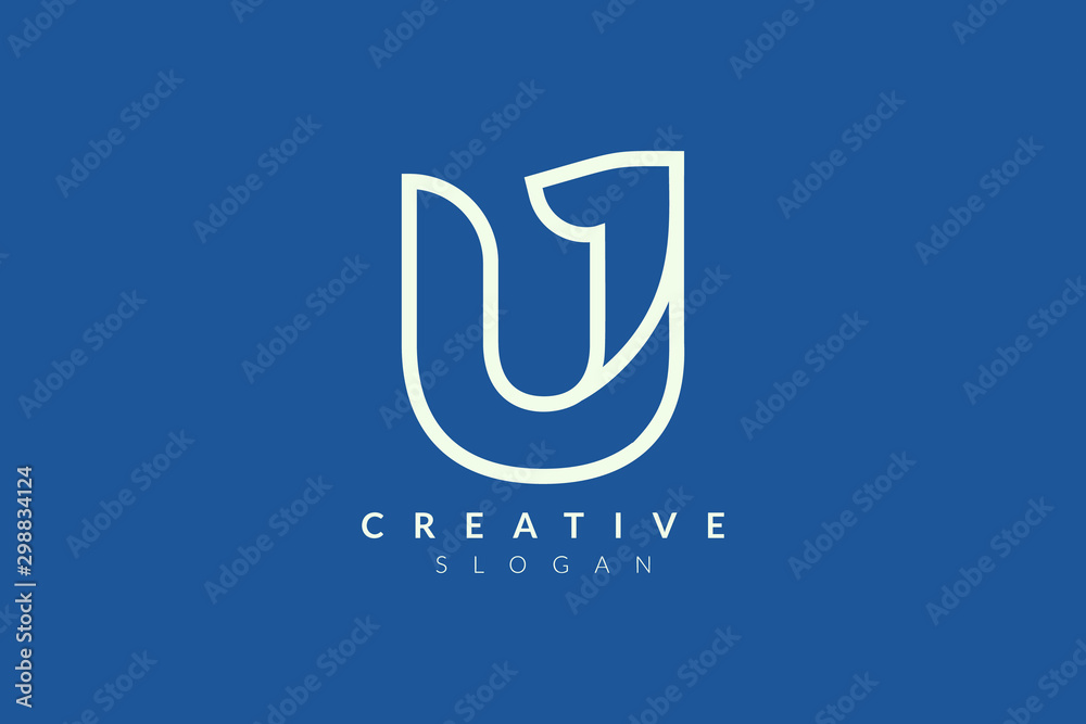 The logo design combines the letter U with the number one. Minimalist ...