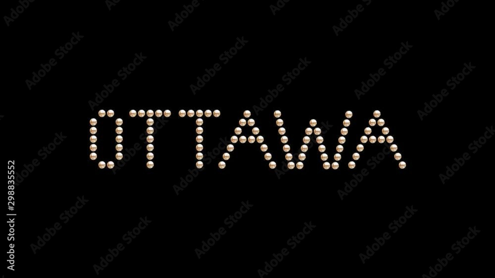 Ottawa Capital name of country Text sign title Loop animation bulbs LED ...