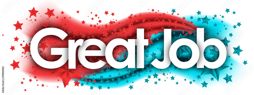 great job word in stars colored background Stock Illustration | Adobe Stock