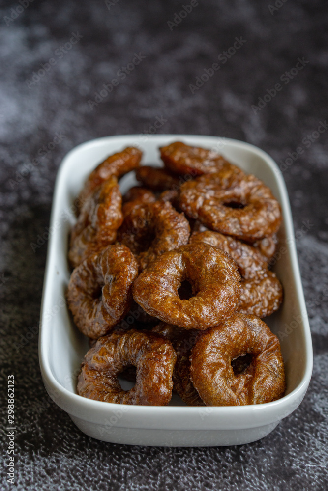 Malay traditional snack called "Peneram, Denderam or Adhirasam" in ...
