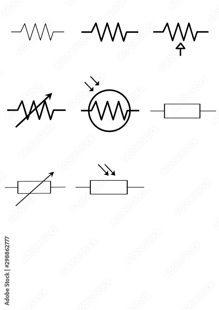 Resistor Symbol collection For Circuit Design Stock Illustration ...