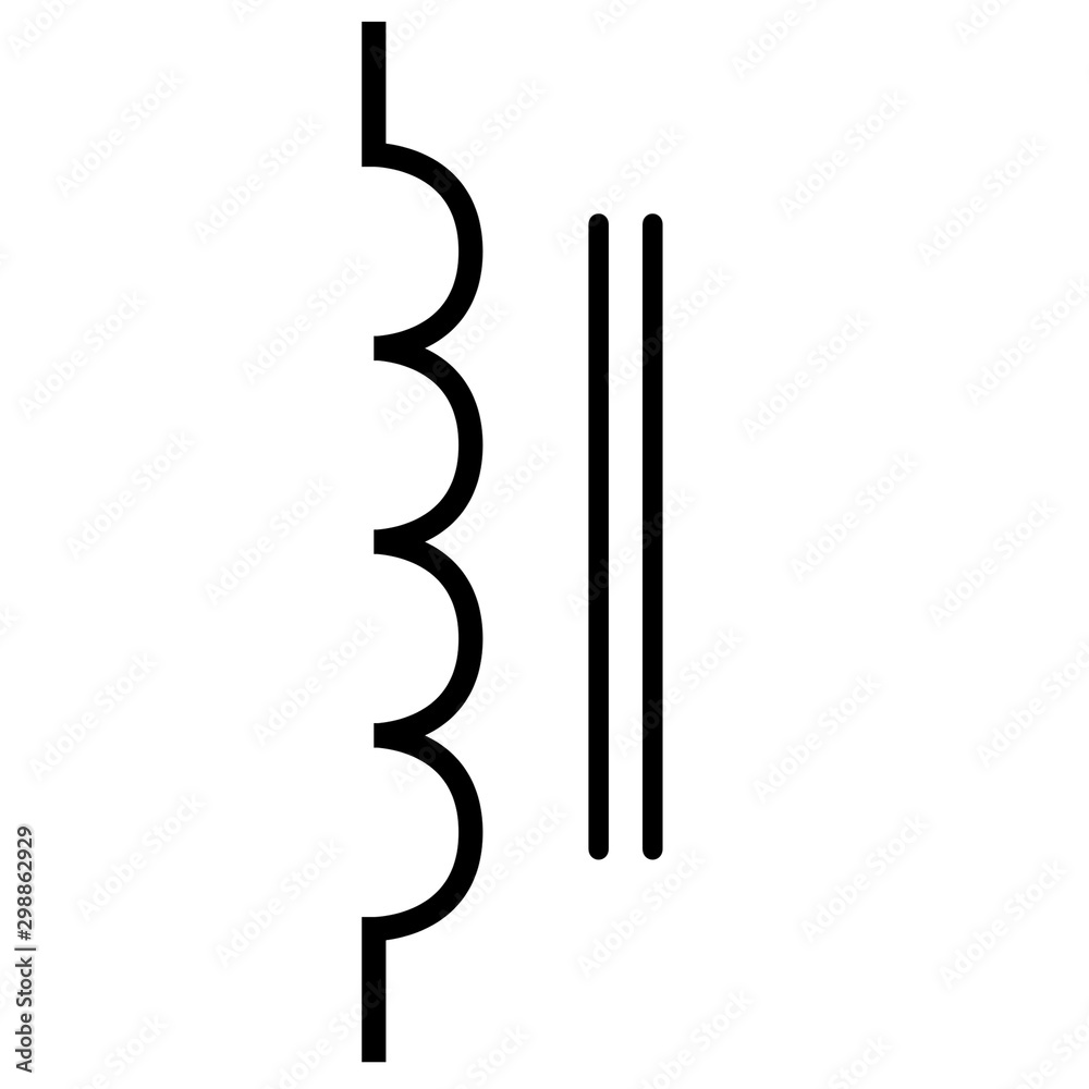 Iron Core Inductor Symbol For Circuit Design Stock Illustration | Adobe ...
