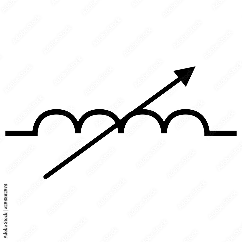 Variable Inductor Symbol For Circuit Design Stock Illustration | Adobe ...
