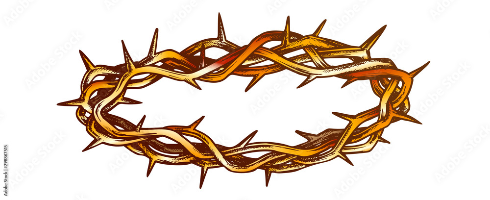Vecteur Stock Crown Of Thorns Religious Symbol Vintage Vector. Crown Is ...