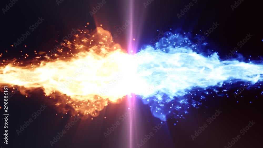 Fire vs Ice 3D Illustration Stock Illustration | Adobe Stock