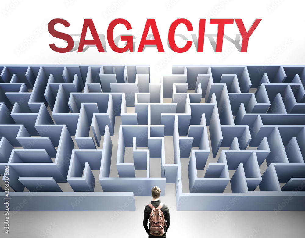 Sagacity Can Be Hard To Get Pictured As A Word Sagacity And A Maze To