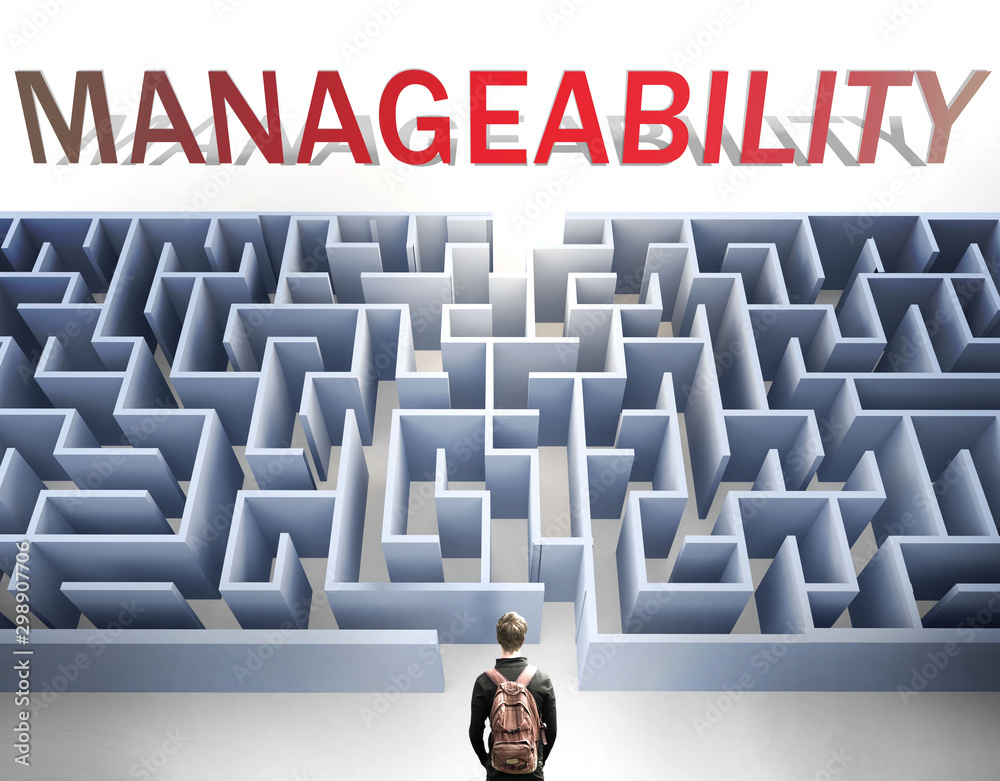 Manageability can be hard to get - pictured as a word Manageability and ...