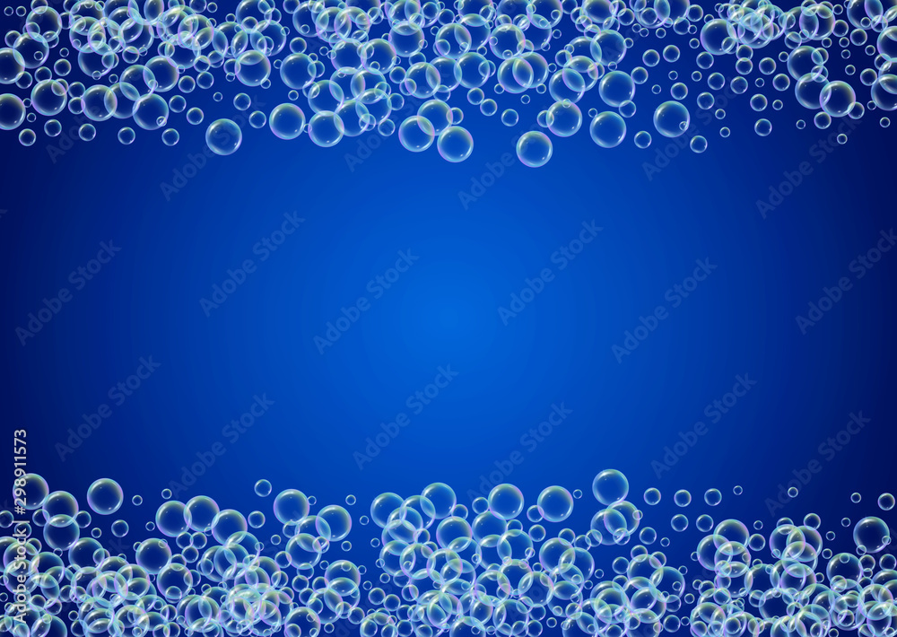 Swimming pool background with soap bubbles and foam. Trendy spray and ...