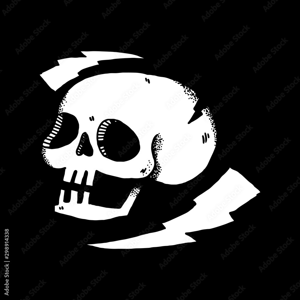 Silueta de la calavera cráneo calaca: Icono gótico, símbolo de ...