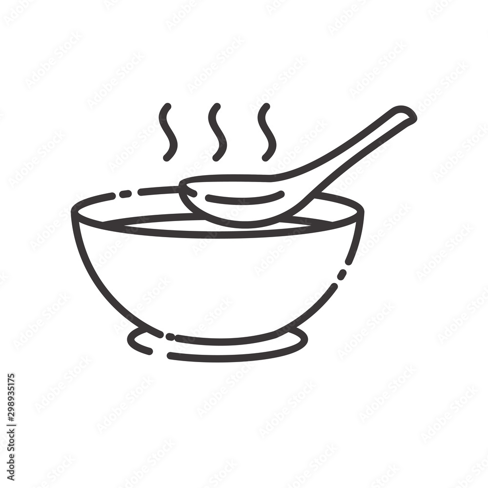 Soup vector illustration with simple line design. Soup icon Stock ...
