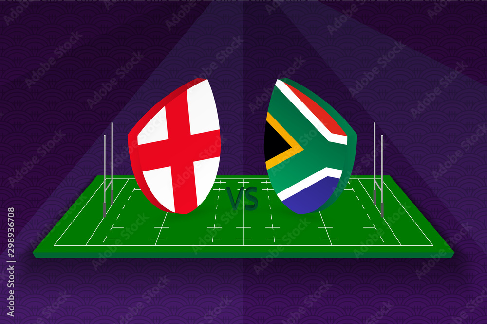 Rugby team England vs South Africa on rugby field. Stock Vector | Adobe ...
