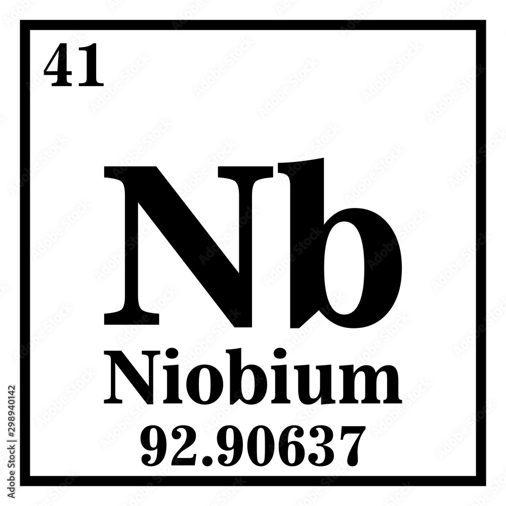 Niobium Periodic Table of the Elements Vector illustration eps 10 Stock ...