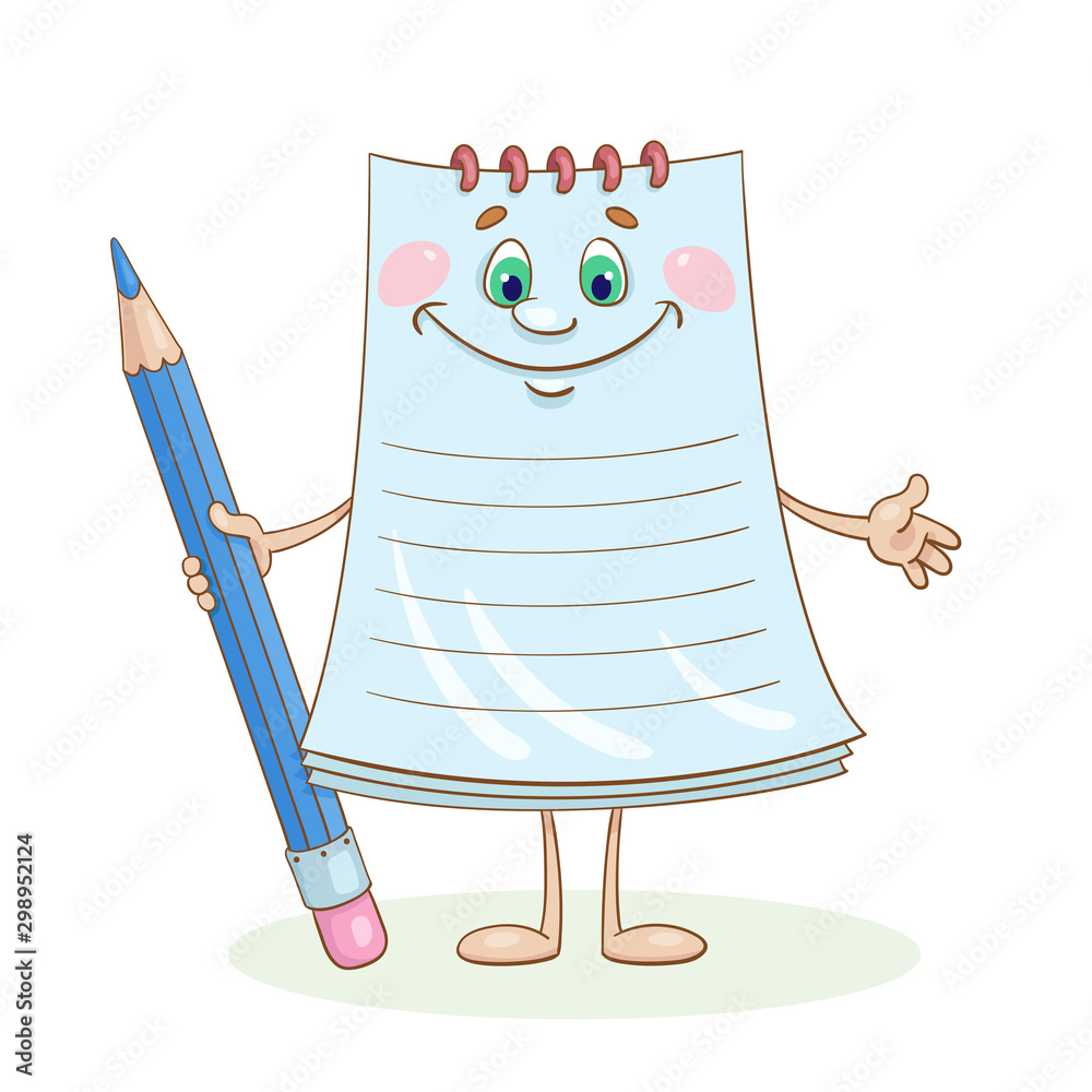 Pencil Writing In Notebook Clipart