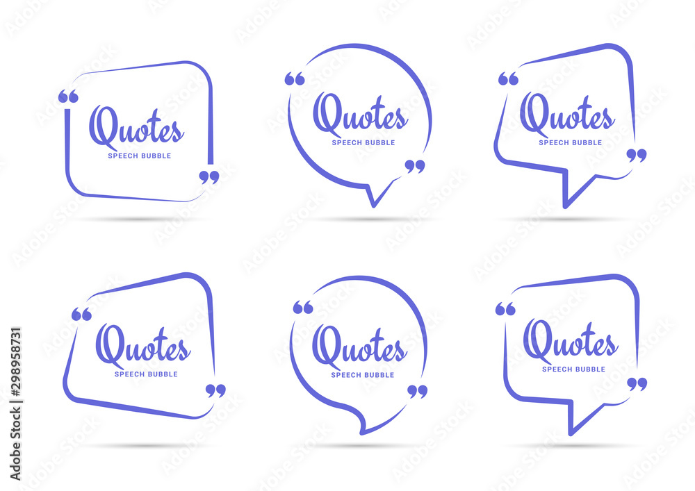 Quote box frame. Quotation bubble or quotes symbols for blog. Texting ...