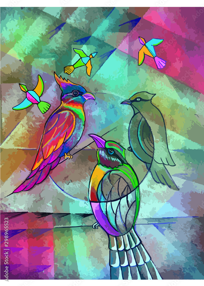 Aves cantando Stock Vector | Adobe Stock