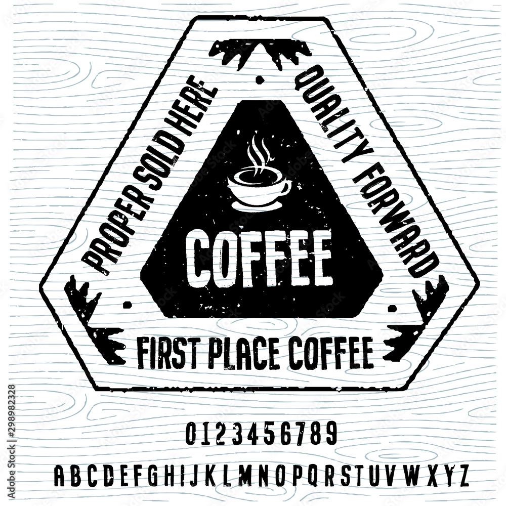 font "coffee " is inspired by embellished vintage posters and packaging ...