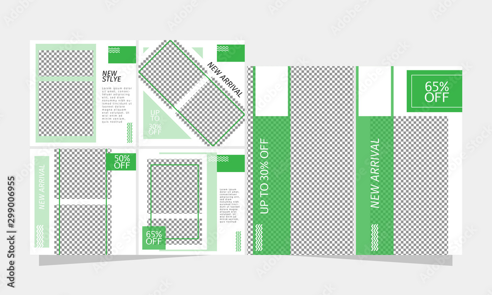 Set of social media stories and post frame templates. Editable modern ...