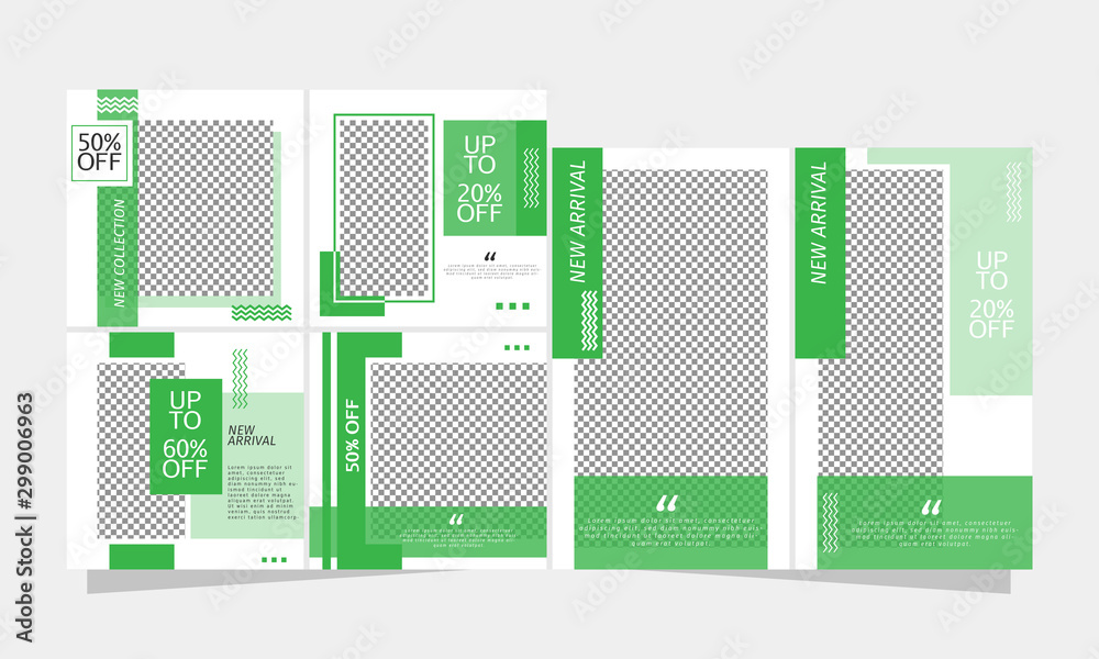 Set of social media stories and post frame templates. Editable modern ...