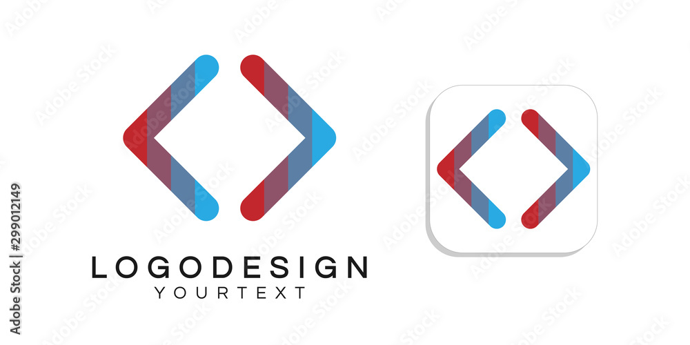 coding logo design. icon vector colorful Stock Vector | Adobe Stock