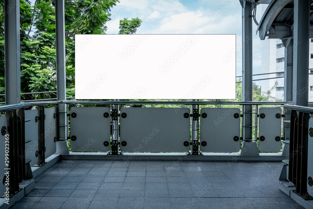 Mock up blank billboard white LED screen vertical for advertising Stock ...