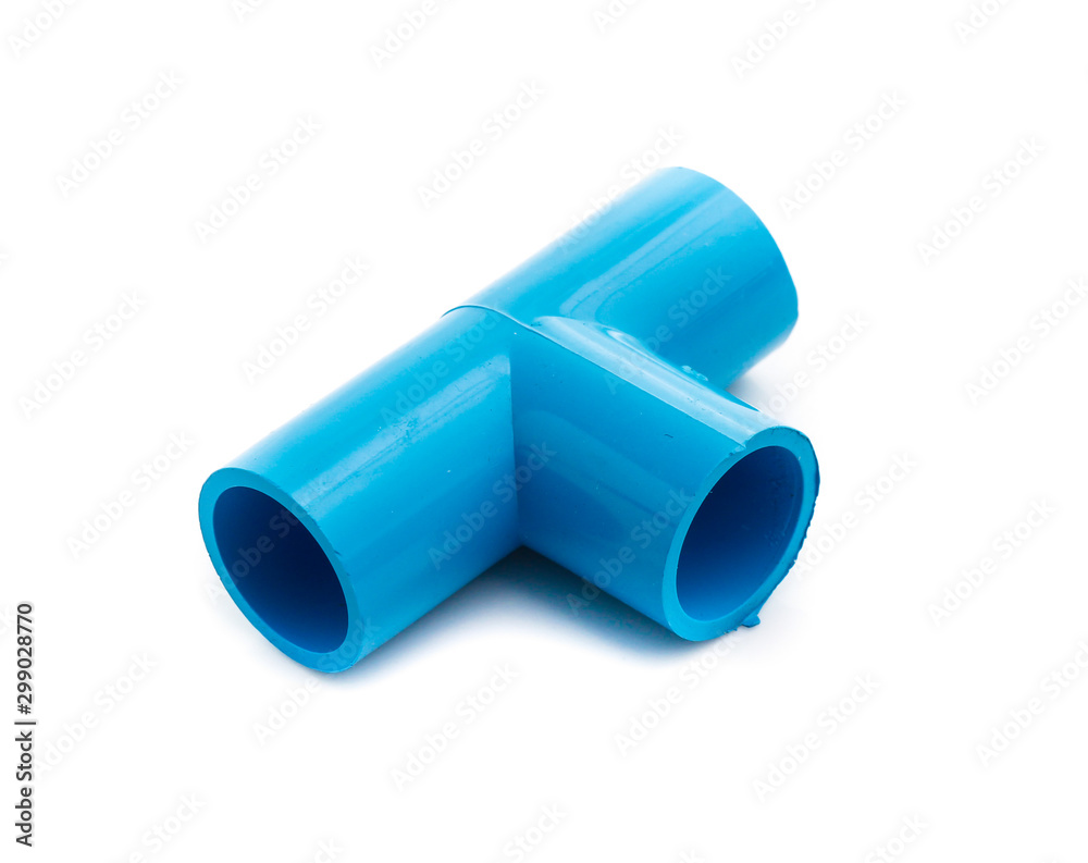 pvc pipe connection isolated on white background Stock Photo | Adobe Stock