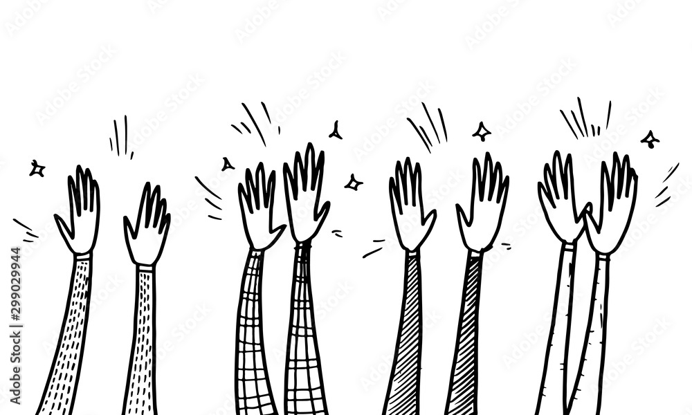 Hand Drawn sketch style of Human hands clapping ovation Stock Vector ...