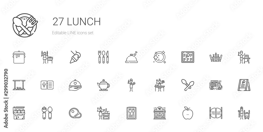lunch icons set Stock Vector | Adobe Stock