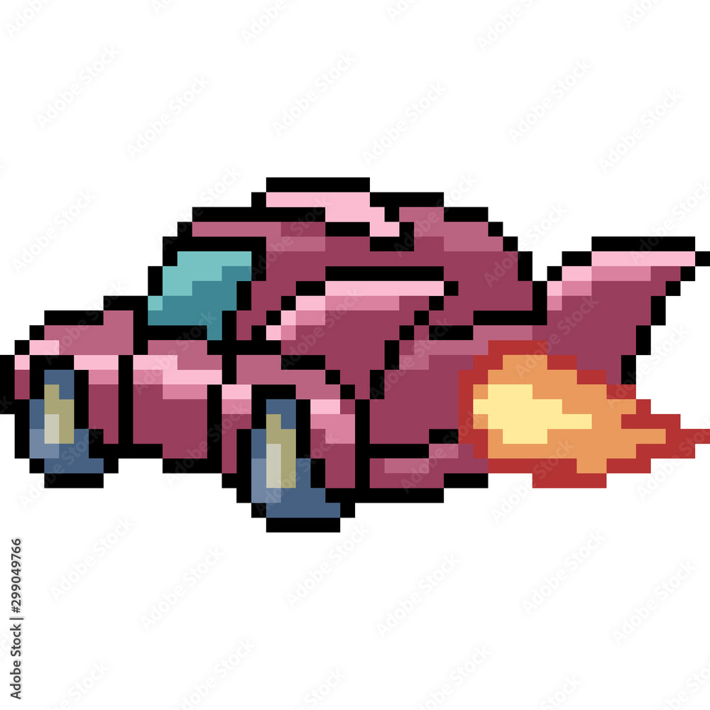 vector pixel art jet car Stock Vector | Adobe Stock