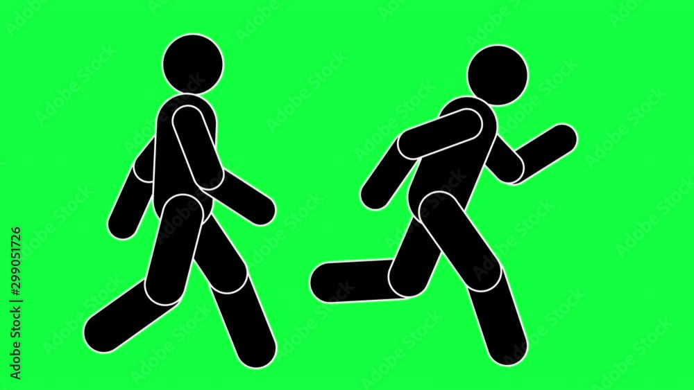 Group of Man walking infographics animation on green screen and white ...