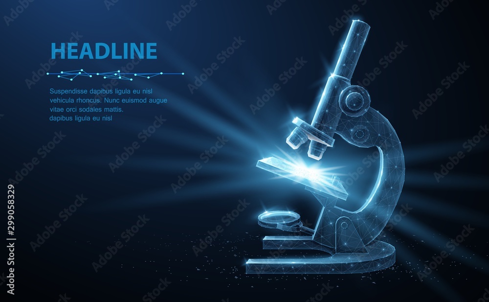 Microscope. Abstract vector 3d professional school microscope isolated ...