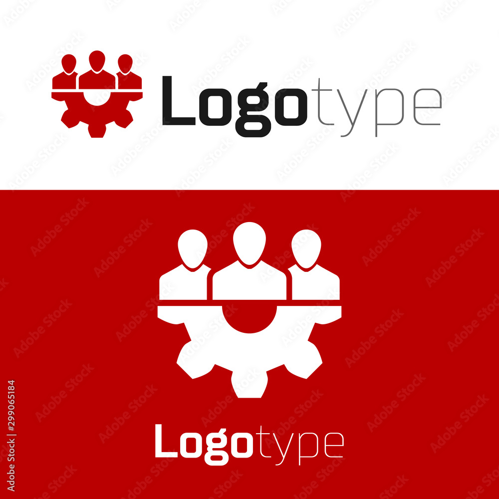 Red Project team base icon isolated on white background. Business ...