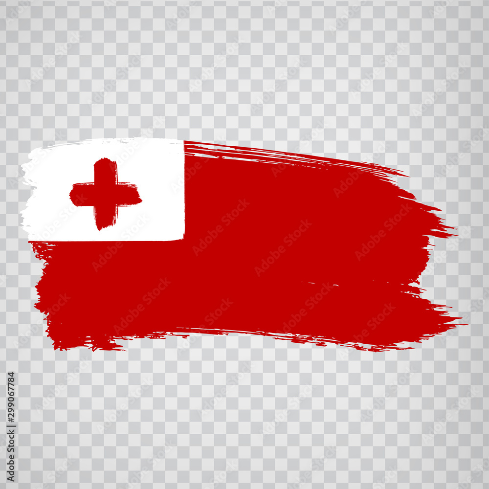 Flag Kingdom of Tong from brush strokes. Flag Tonga on transparent ...