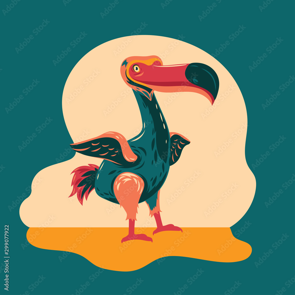 Cute Dodo bird cartoon character illustration Stock Vector | Adobe Stock