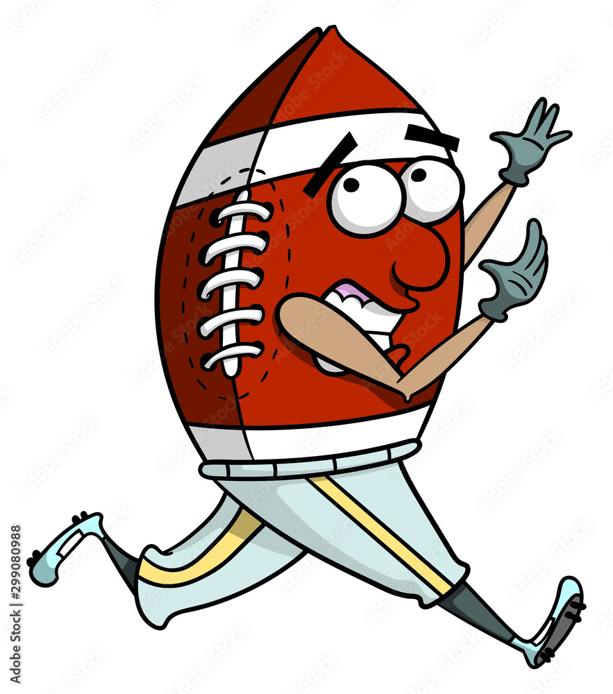 Cartoon American Football Player Catching