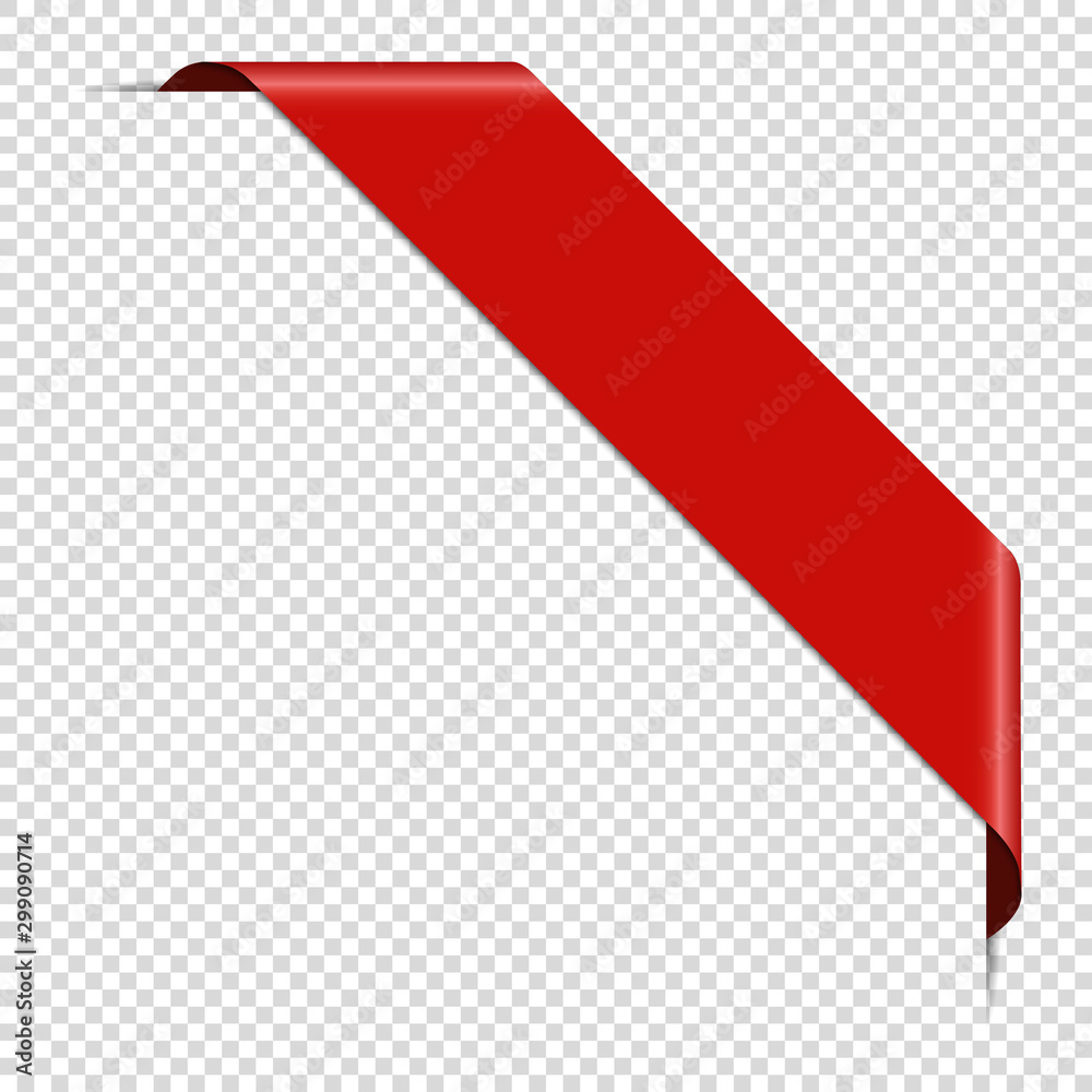 red corner ribbon banner isolated on transparent background Stock ...