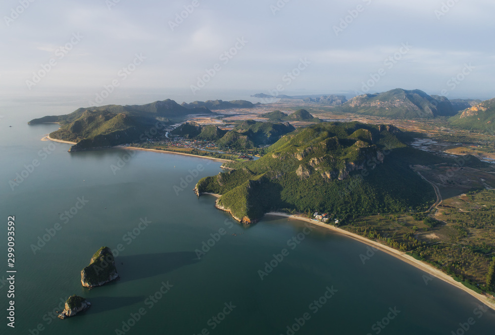 Aerial view of Khao Dang view point, Sam Roi Yod beach at Sam Roi Yod ...