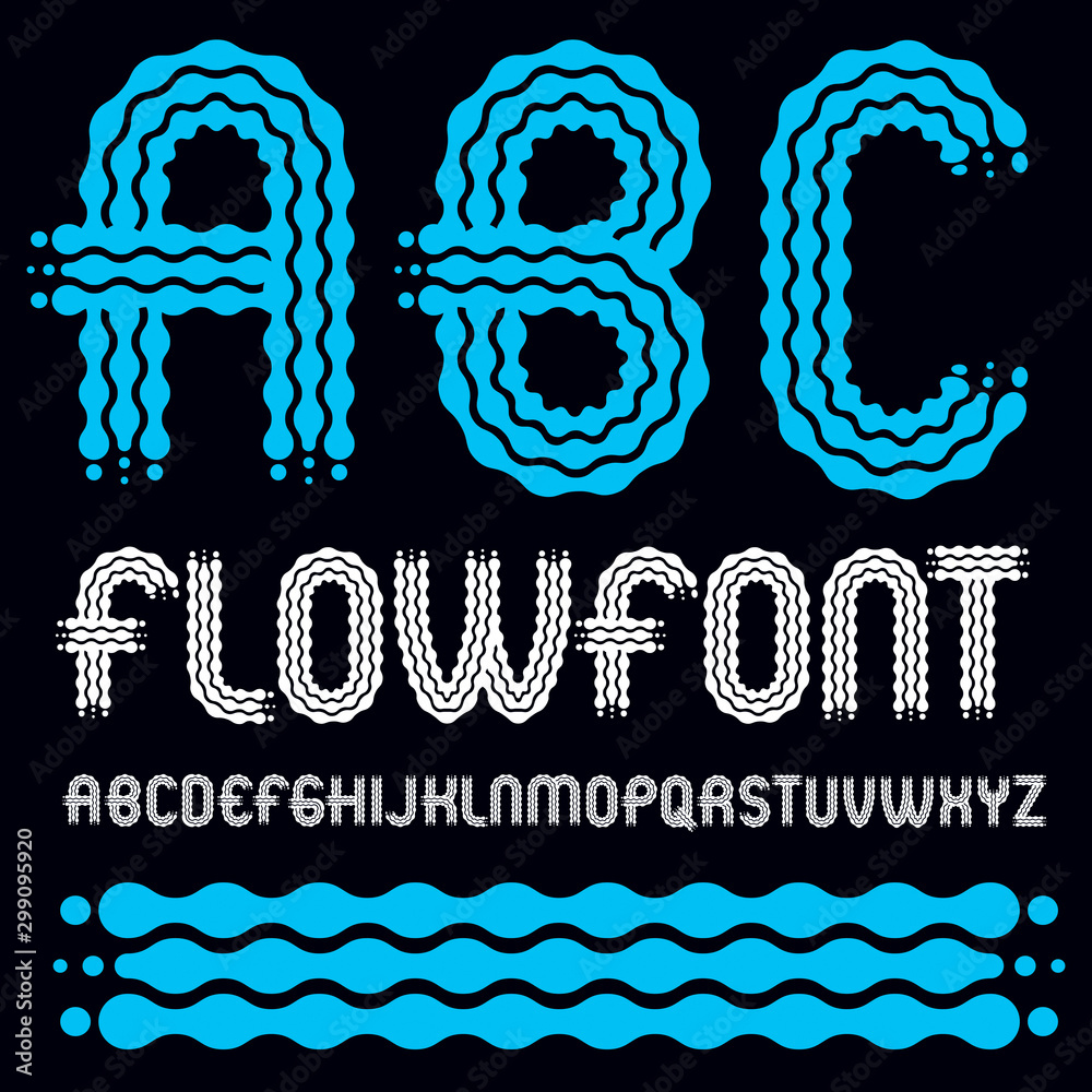 Set of trendy pop vector capital English alphabet letters, abc isolated ...