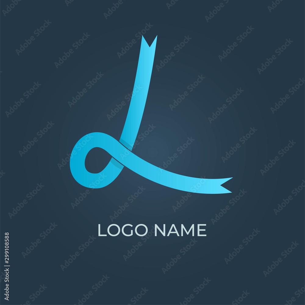 Letter "L" ribbon logo isolated. Vector image Stock Vector | Adobe Stock