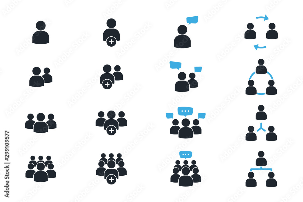 Crowd of people silhouettes. Teamwork. Collaboration, Research, Meeting ...