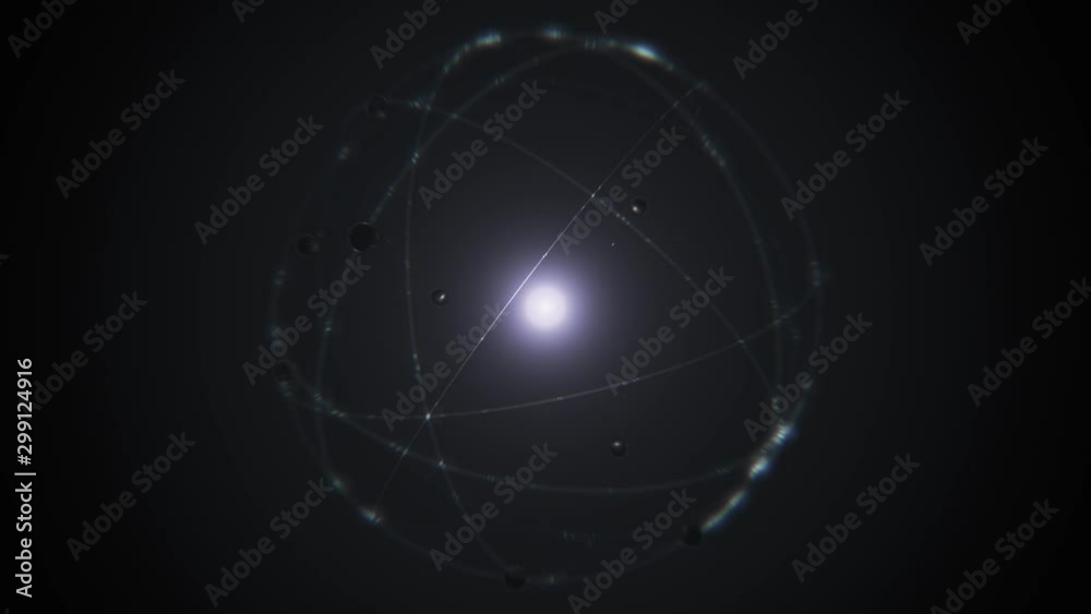 Stockvideon seamlessly looping white silver atom concept animation ...