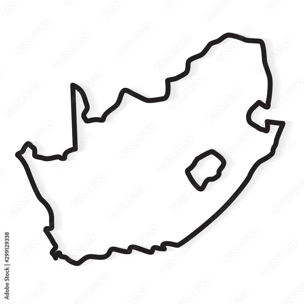 Africa Map Outline Black