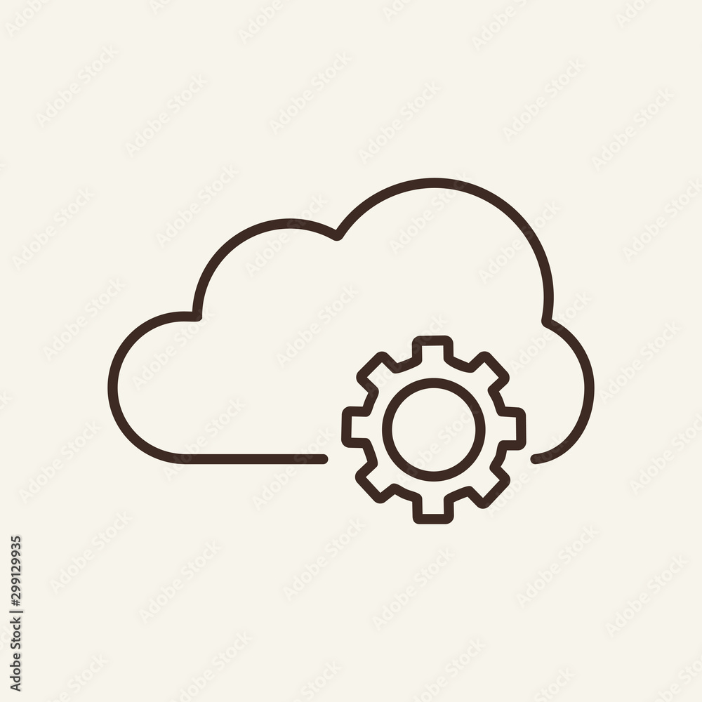 Cloud services line icon Stock Vector | Adobe Stock