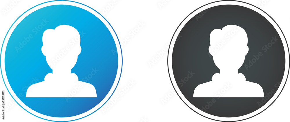 User flat avatar icon, sign, profile people symbol.Social media avatar ...