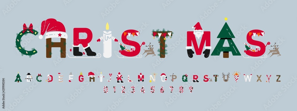 Unique font for the holiday christmas. Stock Vector | Adobe Stock