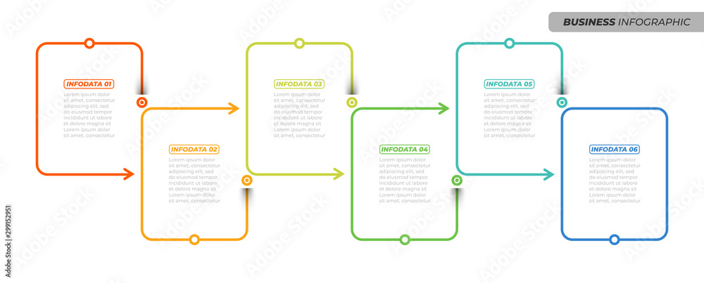 Business creative design linear infographic template. Timeline process ...