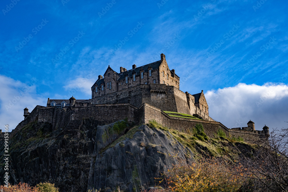 Edinburgh castle and blue sky ,The Castle is a historic icon of the ...