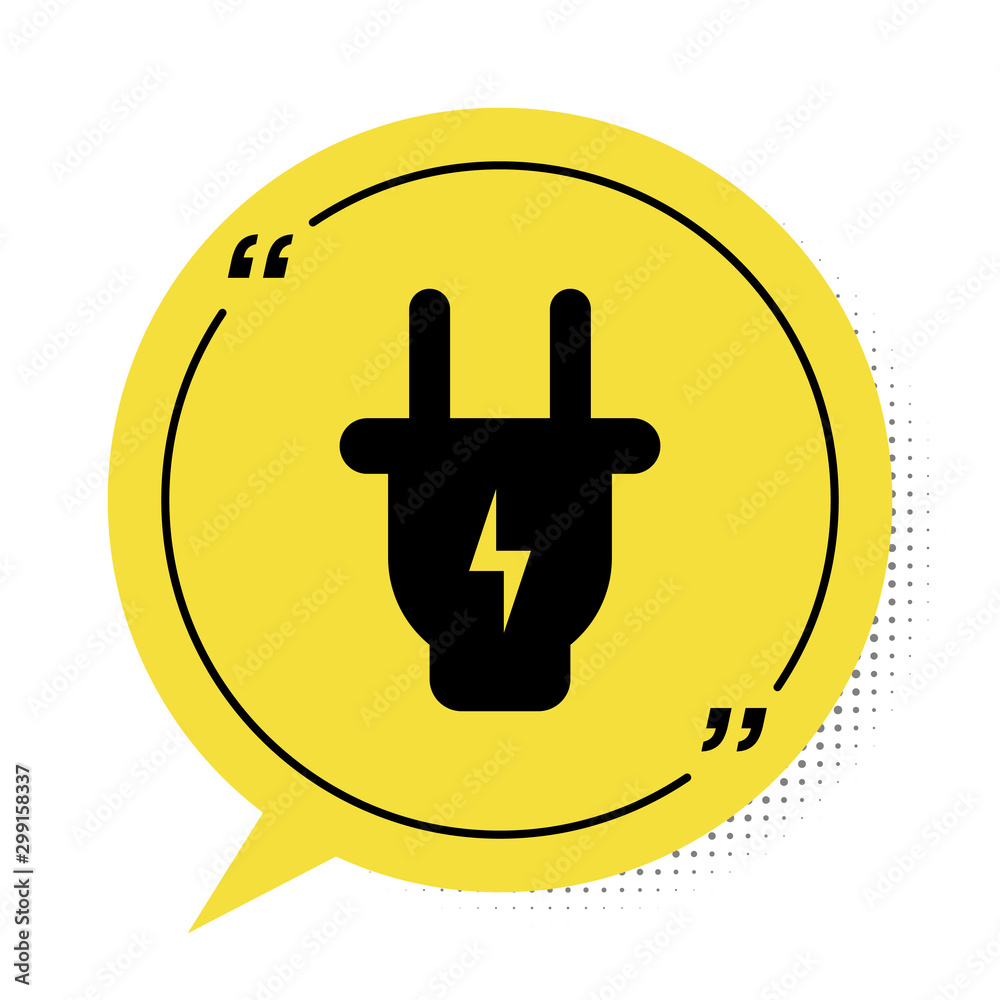 Black Electric plug icon isolated on white background. Concept of ...